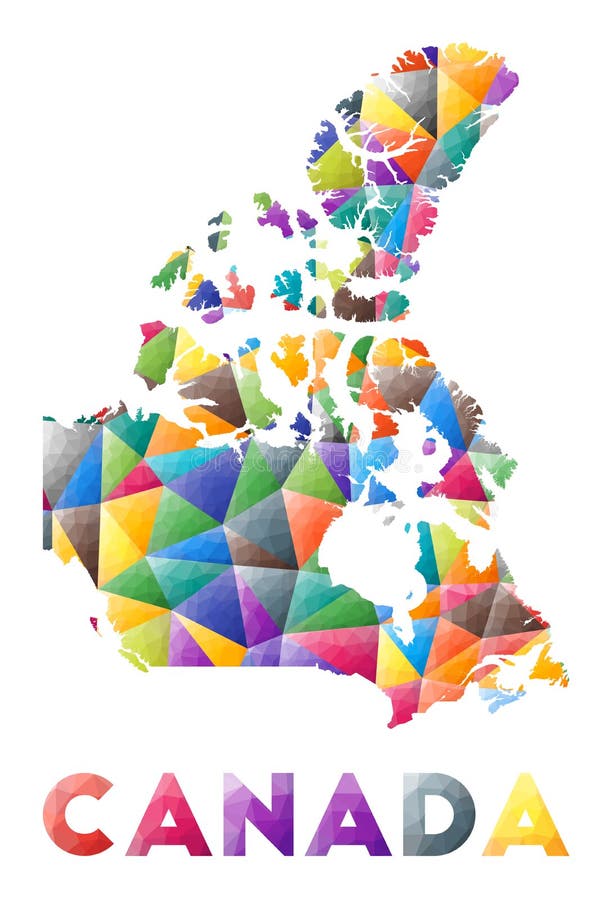 Canada - Colorful Low Poly Country Shape. Stock Vector - Illustration ...