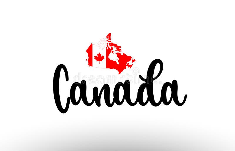 Canada Country Big Text with Flag Inside Map Concept Logo Stock Vector ...