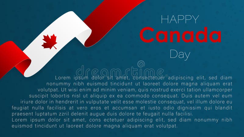 Canada Day Background with Canadian Wavy Flag, Vector Illustration ...