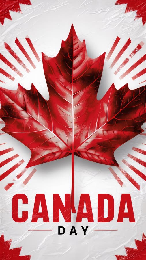 Canada Day Celebration with Red Maple Leaf Stock Image - Image of ...