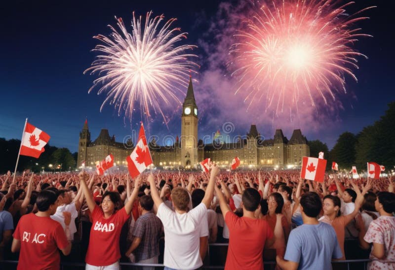 Canada Day Celebration Spectacle: Iconic Festivities with Fireworks ...