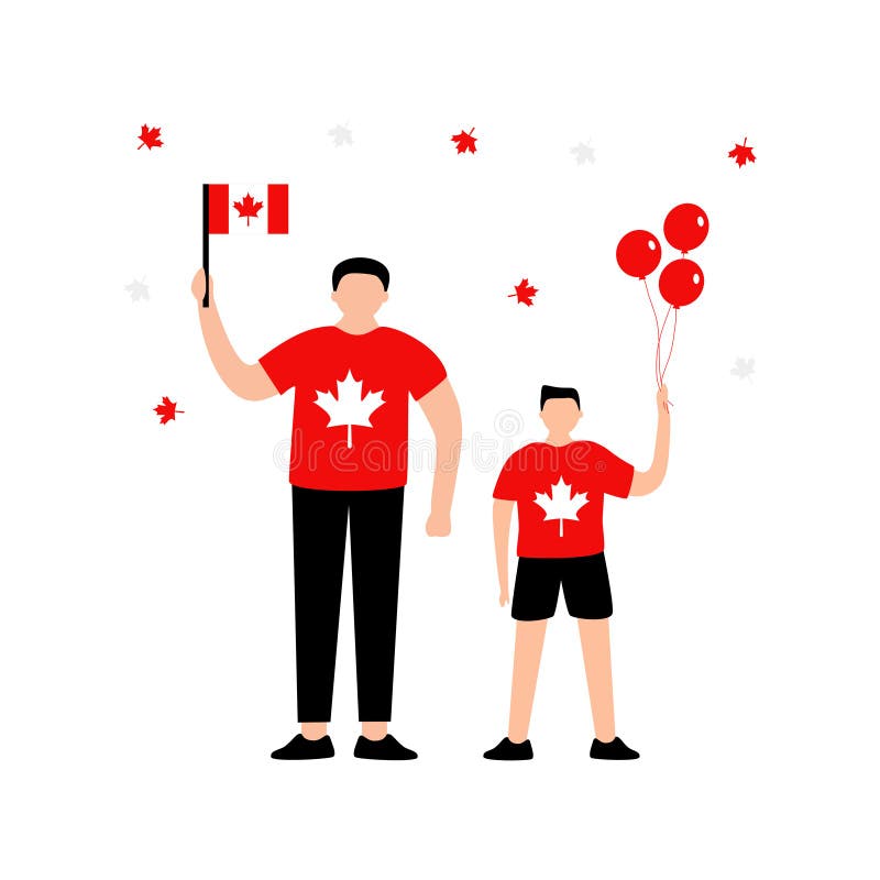 Canada Day with Character.Independence Day of Canada Stock Vector ...