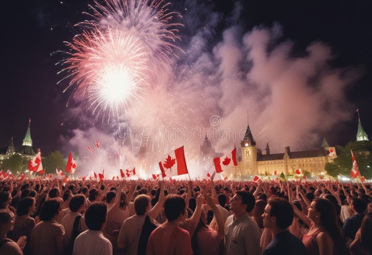 Canada Day Extravaganza: Iconic Celebrations with Fireworks, Flags, and ...