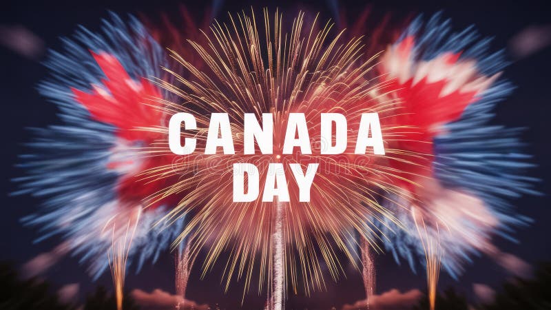 Canada Day Fireworks Display Stock Image - Image of country, concept ...