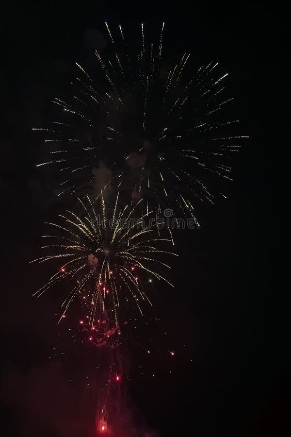Canada Day, Fireworks in the Night Sky. Stock Image - Image of summer ...