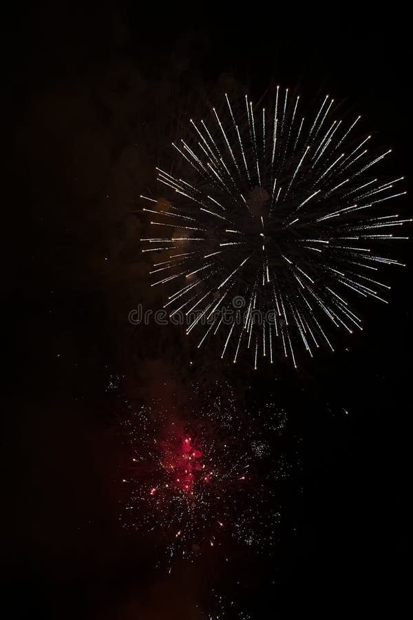 Canada Day, Fireworks in the Night Sky. Stock Photo - Image of ...