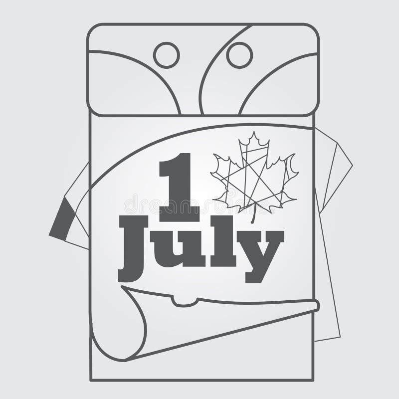 Canada Day July 1 Icon Outline Drawing Stock Illustration ...