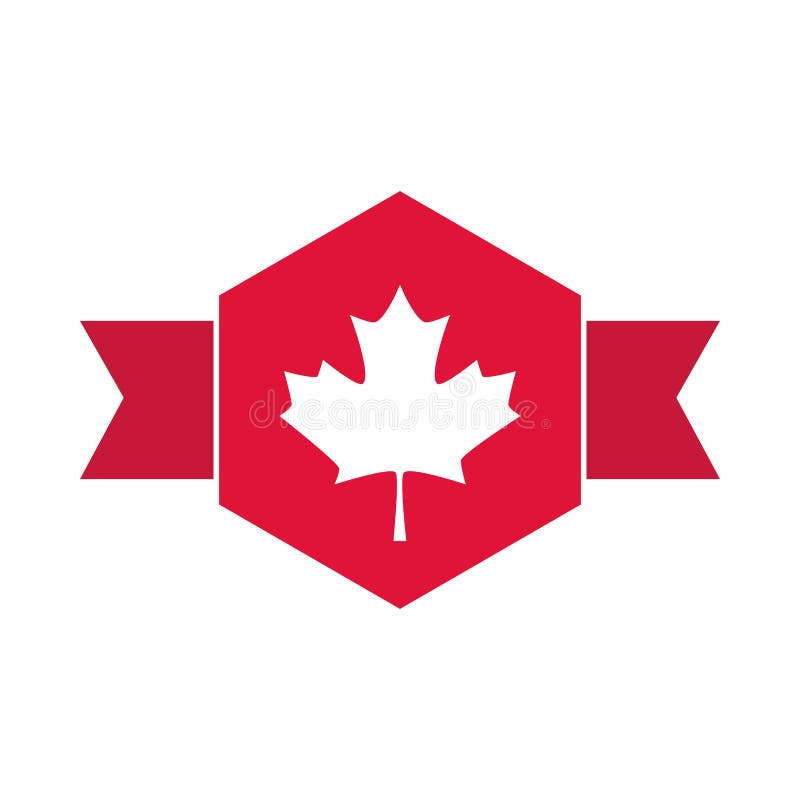 Canada Day, Red Maple Leaf Shield Freedom Celebration Flat Style Icon ...