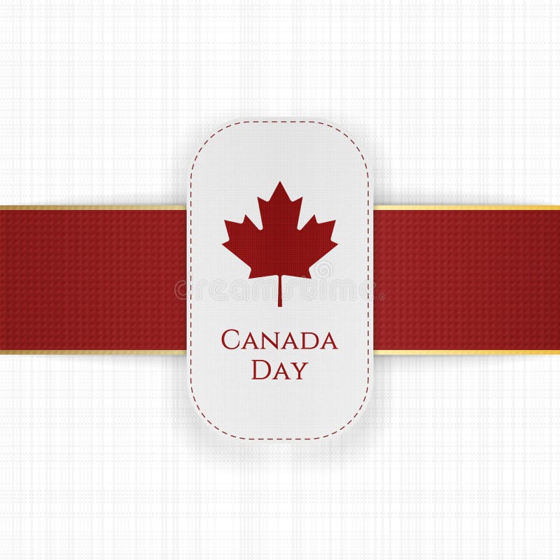 Canada Day Paper Label with Red Ribbon Stock Vector - Illustration of ...
