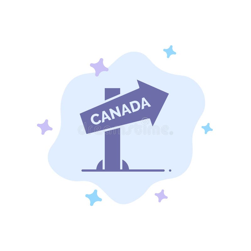 Canada, Direction, Location, Sign Blue Icon on Abstract Cloud ...