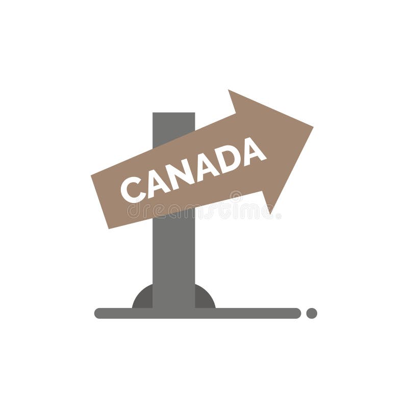 Canada, Direction, Location, Sign Flat Color Icon. Vector Icon Banner ...