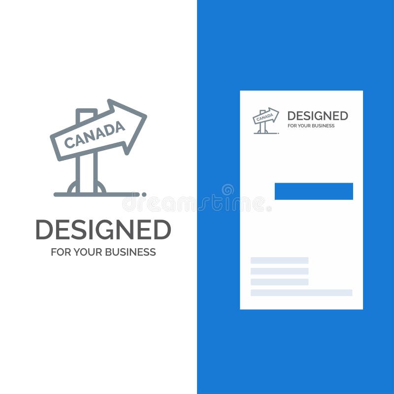 Canada, Direction, Location, Sign Grey Logo Design and Business Card ...