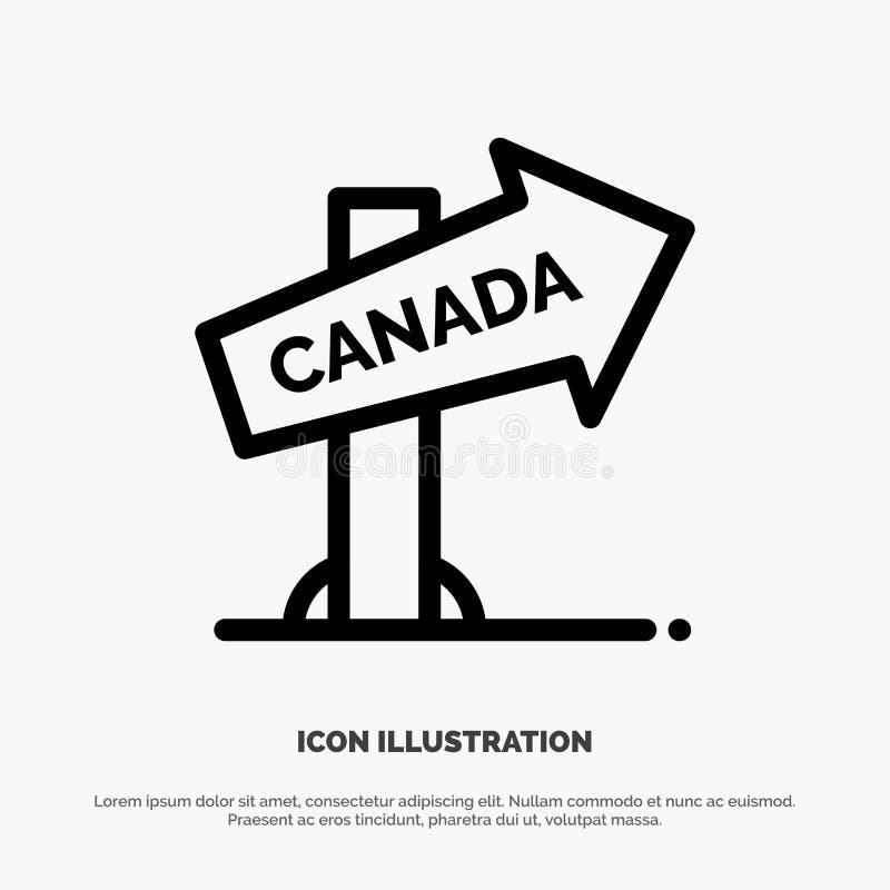 Canada, Direction, Location, Sign Line Icon Vector Stock Vector ...