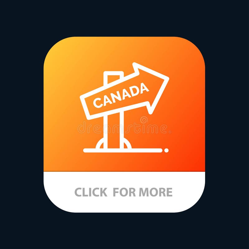 Canada, Direction, Location, Sign Mobile App Button. Android and IOS ...