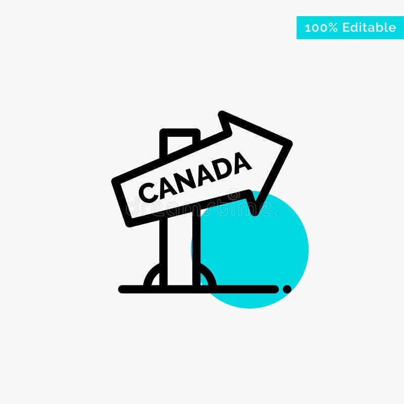 Canada, Direction, Location, Sign Turquoise Highlight Circle Point ...