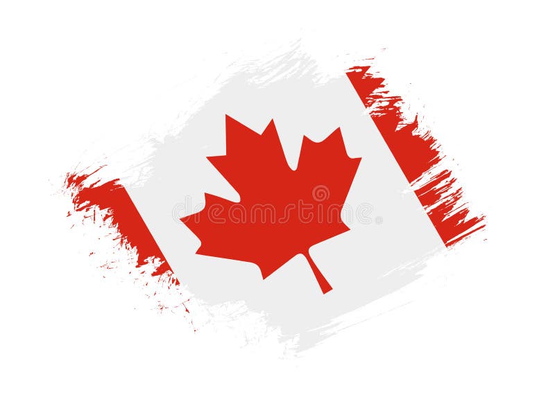 Canada Flag with Abstract Paint Brush Texture Effect on White ...