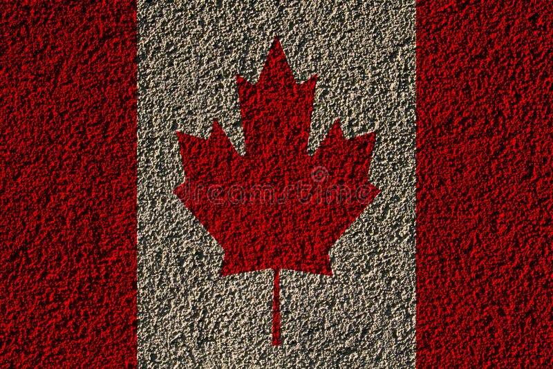 Canada Flag on a Background Wall Texture. the Concept of Design ...