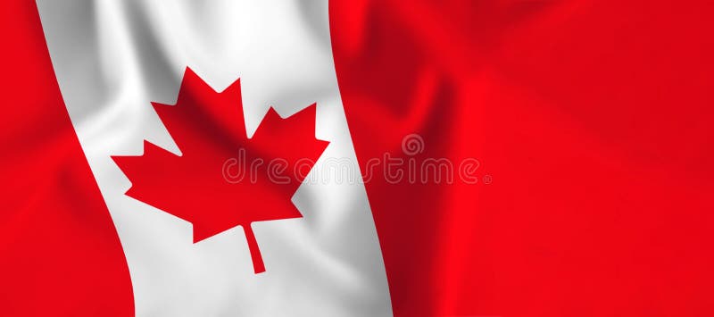 Canada Flag Banner at an Angle with Fabric Texture Stock Photo - Image ...