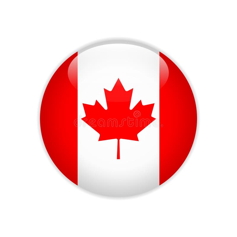 Canada flag on button stock vector. Illustration of isolated - 140350651