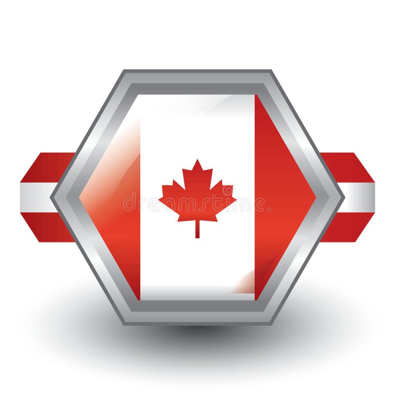 Canada flag button design stock vector. Illustration of leaves - 182796252