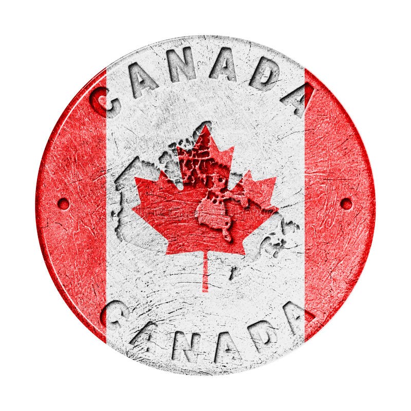 Canada Flag Button with Map Stock Illustration - Illustration of ...