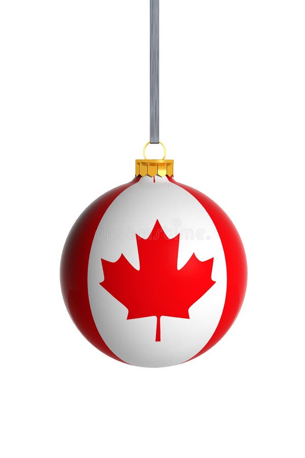Canada Flag Christmas Ball Isolated on White Background Stock Photo ...
