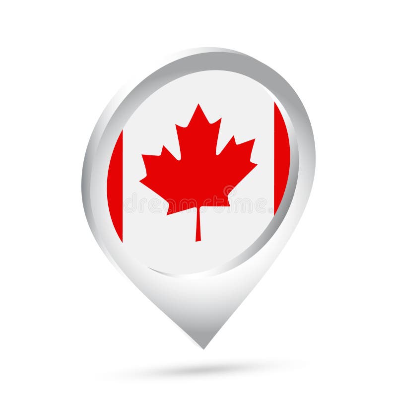 Canada flag 3d pin icon stock vector. Illustration of label - 262034699