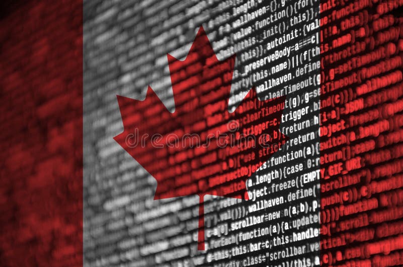 Canada Flag is Depicted on the Screen with the Program Code. the ...