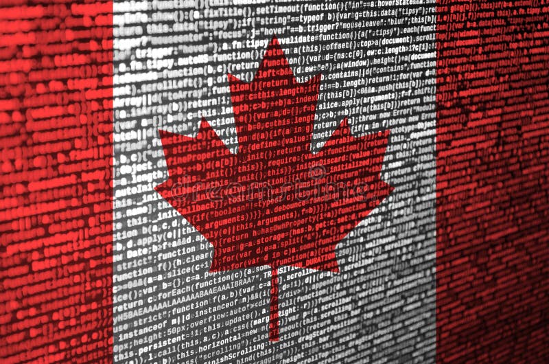 Canada Flag is Depicted on the Screen with the Program Code. the ...