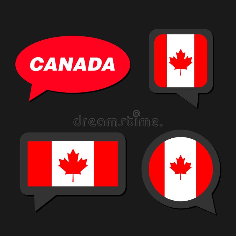 Canada Flag in Dialogue Bubble Stock Vector - Illustration of patriotic ...