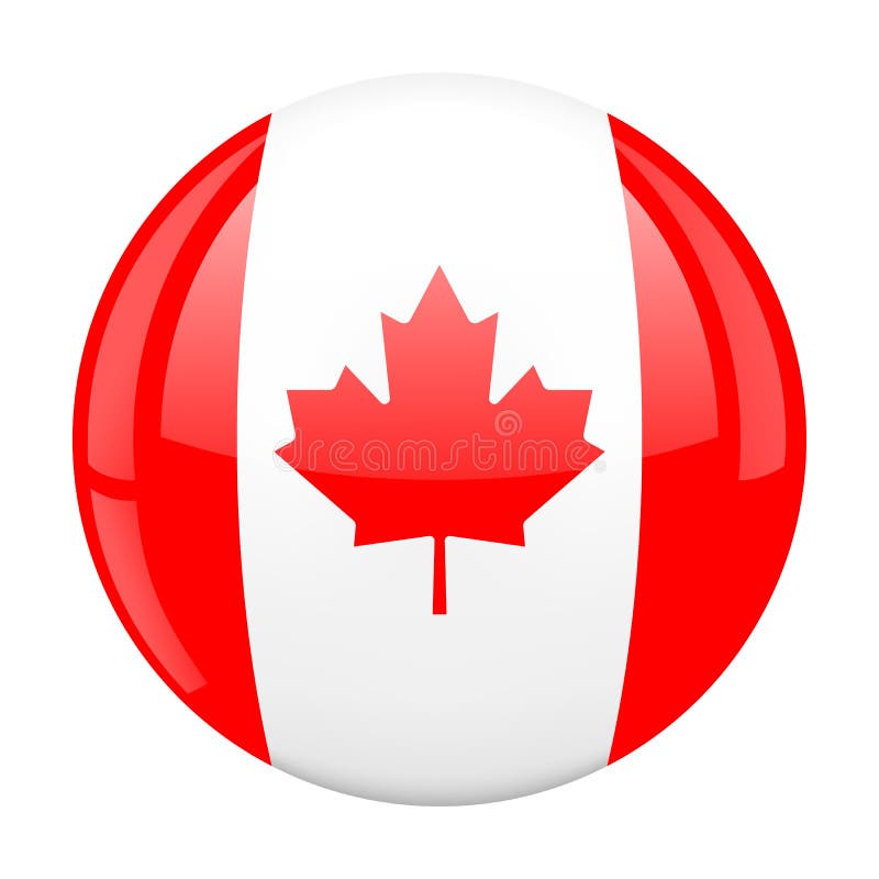 Canada Flag Glossy Button 3D Vector Simple Multicolored Stock Vector ...