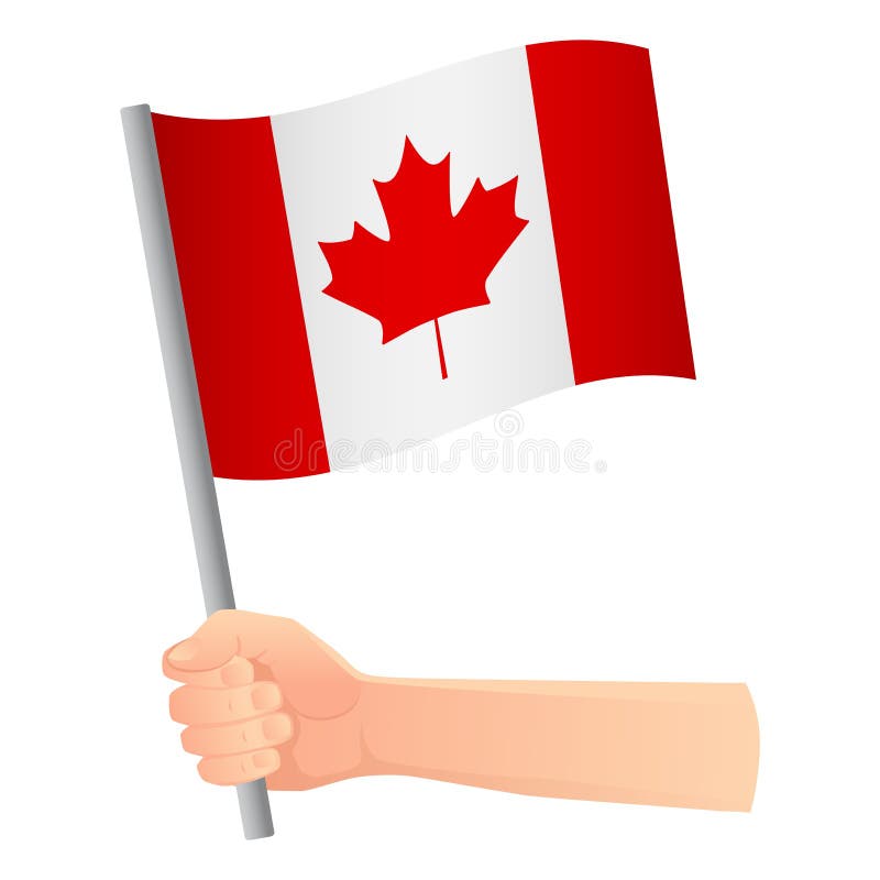 Canada flag in hand stock illustration. Illustration of icon - 147251404