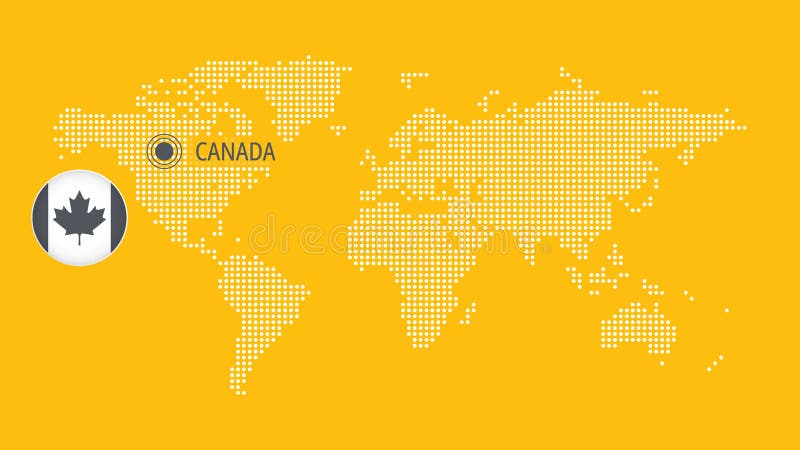Canada Flag Icon. Vector Dotted World Map Infographic Symbol Stock ...