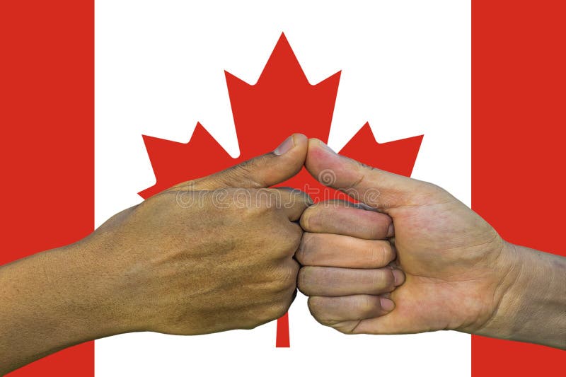 Canada Flag, Intergration of a Multicultural Group of Young People ... Canada Flag, Intergration of a Multicultural Group of Young People ...