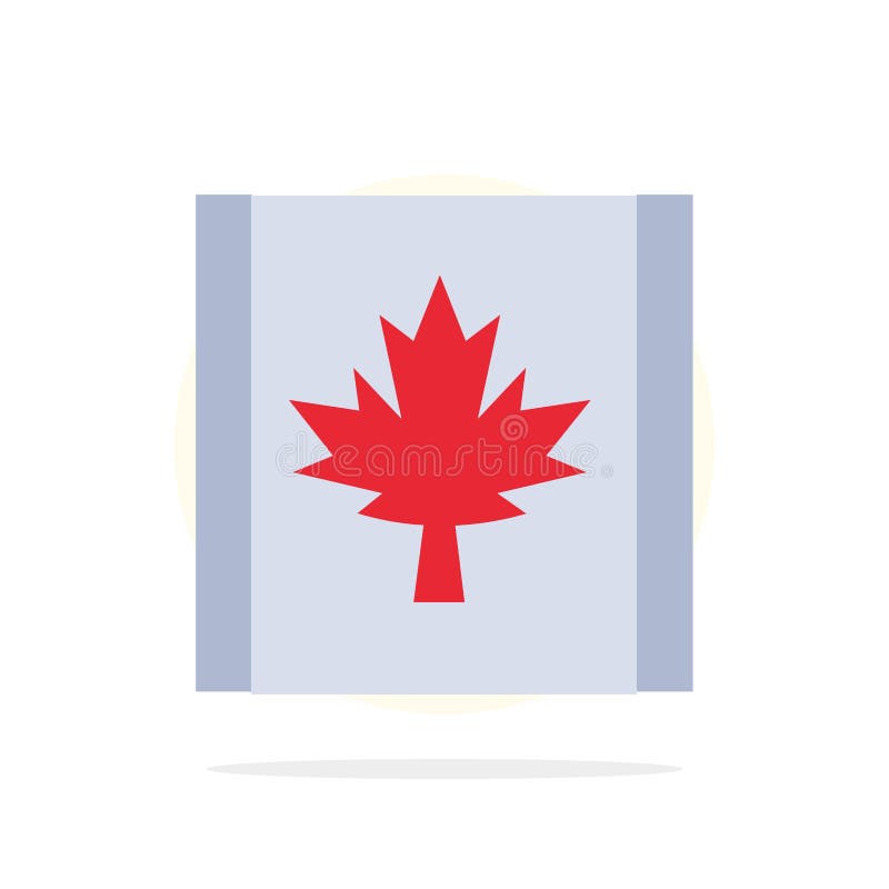 Canada, Flag, Leaf Abstract Circle Background Flat Color Icon Stock ...