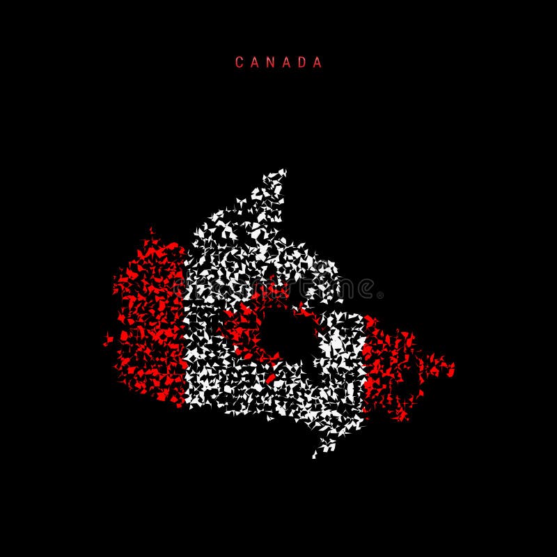 Canada Flag Map, Chaotic Particles Pattern in the Canadian Flag Colors ... Canada Flag Map, Chaotic Particles Pattern in the Canadian Flag Colors ...