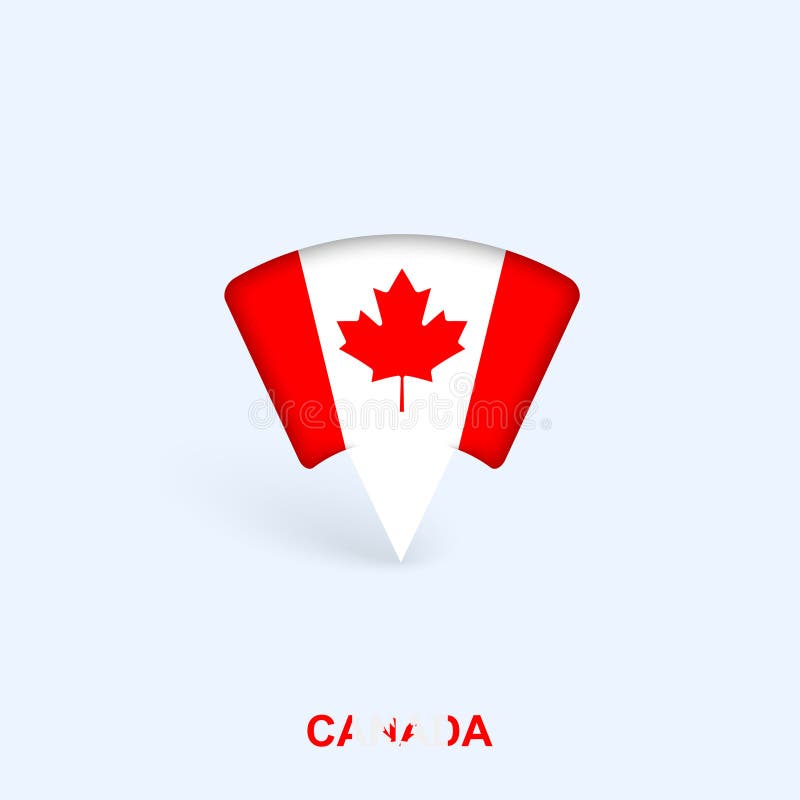 Canada Flag Map Pointer Design with Shadow Stock Vector - Illustration ...