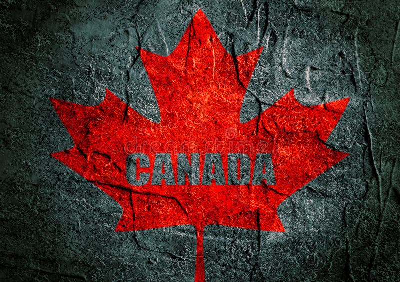 Canada Flag Maple Leaf on Grunge Backdrop Stock Illustration ...