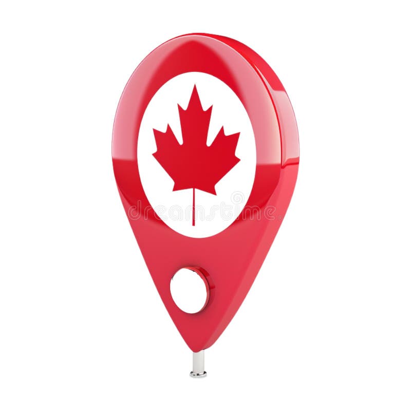 Canada Flag Pin or Locator on Transparent Background - Ai Generated ...