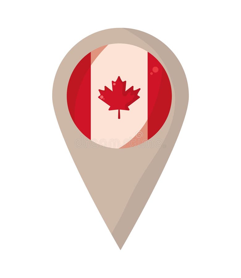 Canada Flag Pointer Location Stock Vector - Illustration of isolated ...