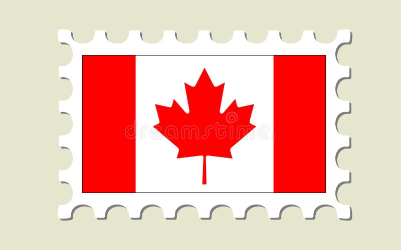 Canada Flag Postage Stamp stock vector. Illustration of star - 7533985