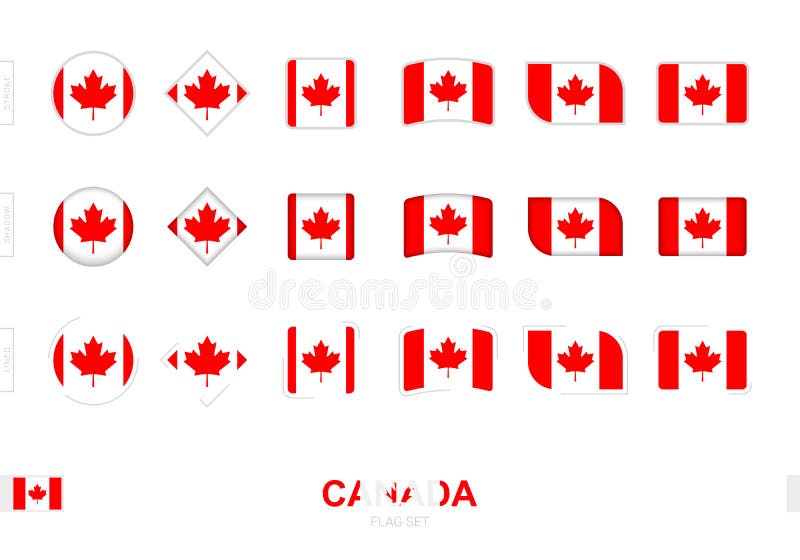 Canada Flag Set, Simple Flags of Canada with Three Different Effects ...