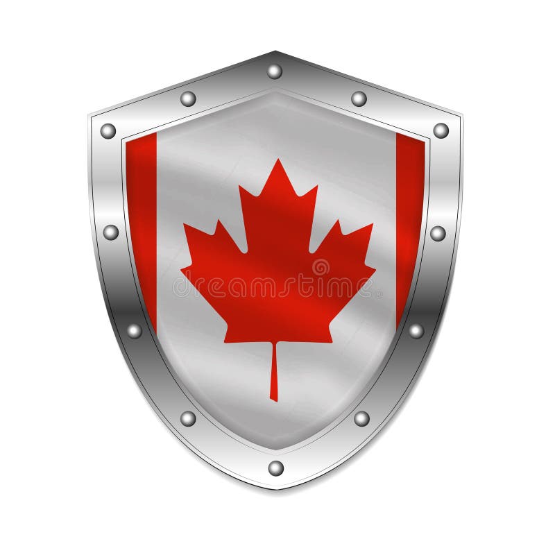 Canada Flag on Shield Vector Illustration Stock Vector - Illustration ...