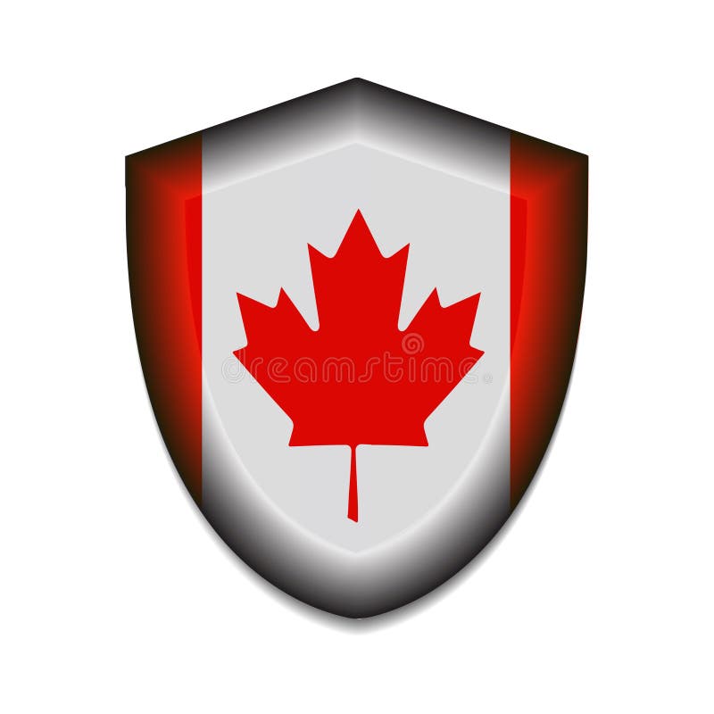 Canada Flag on Shield Vector Illustration Stock Vector - Illustration ...