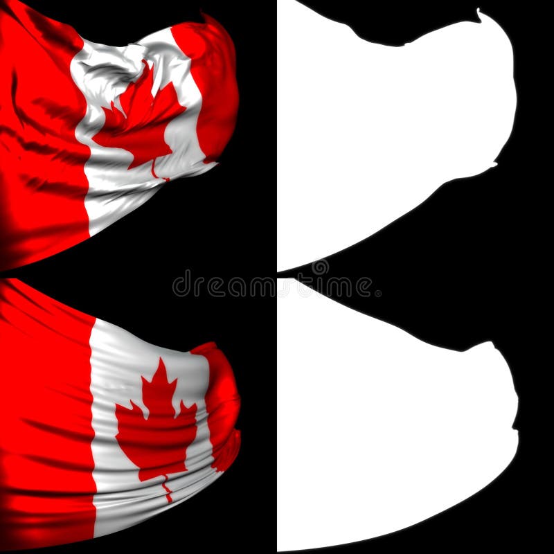 A Canada Flag is Shown in Two Different Directions with Different ...