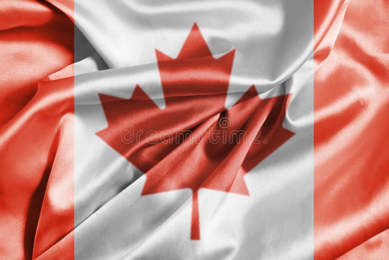 Canada Flag Silk Background Texture Stock Image - Image of patriotic ...