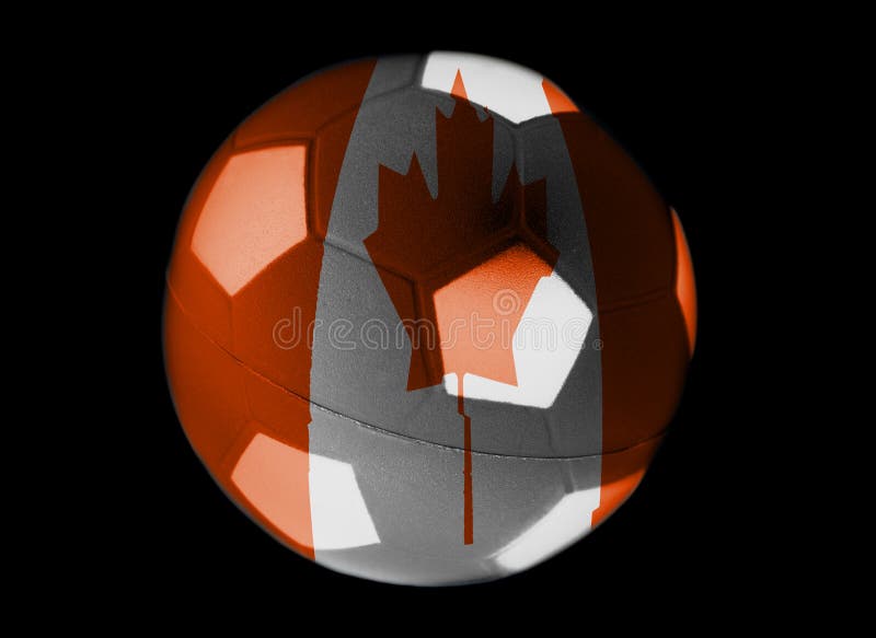 Canada flag on Soccer ball stock image. Image of maple - 119912217