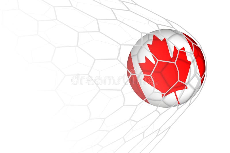 Canada Flag Soccer Ball in Net Stock Vector - Illustration of event ...