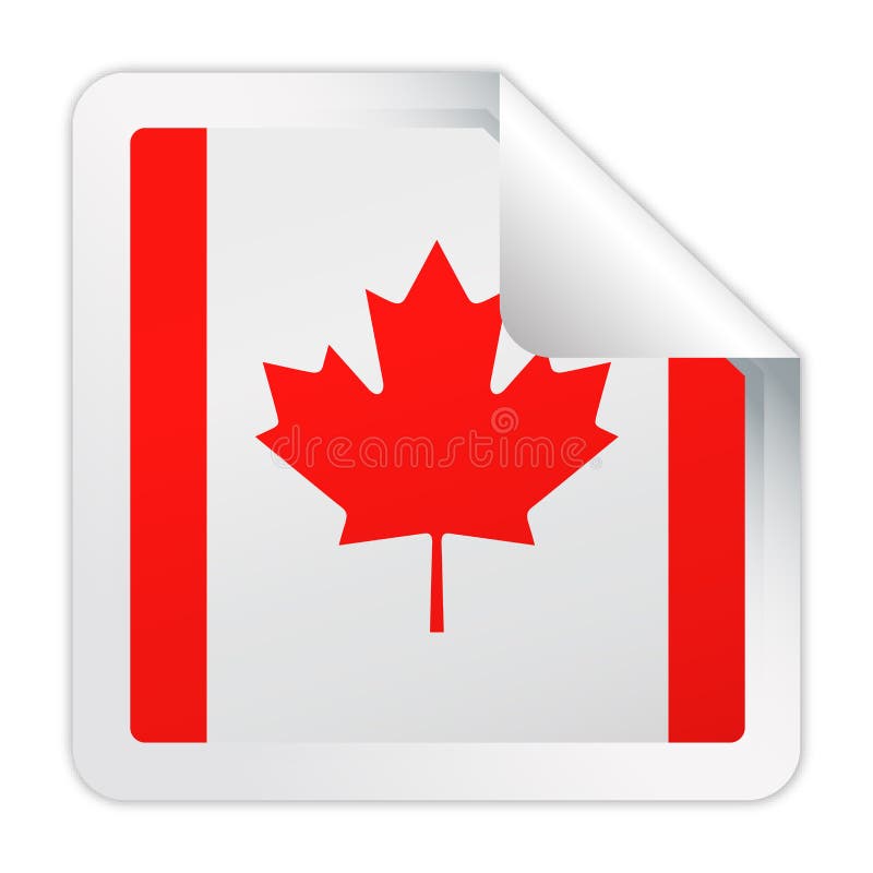 Canada Flag Vector Square Flat Icon Stock Illustration - Illustration ...