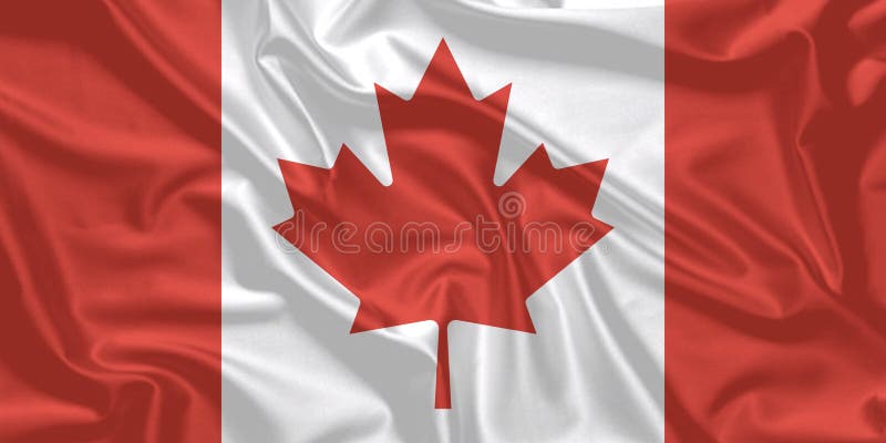 Canada Flag Waving Close Up Stock Illustration - Illustration of ...